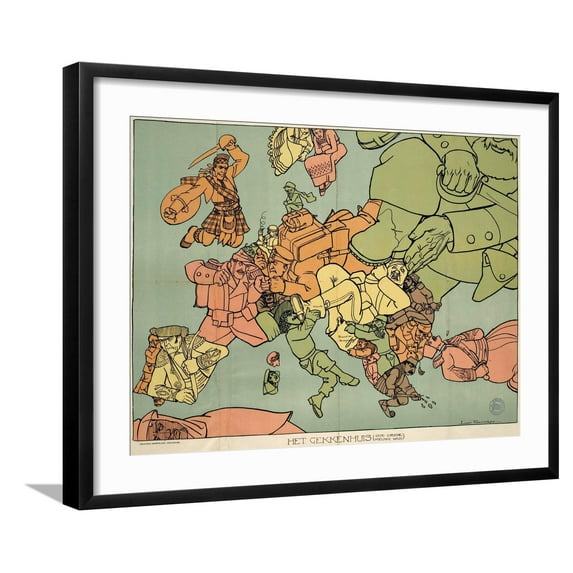 Art.com Satirical Map - The Insane Asylum Giclee Print by Louis ...