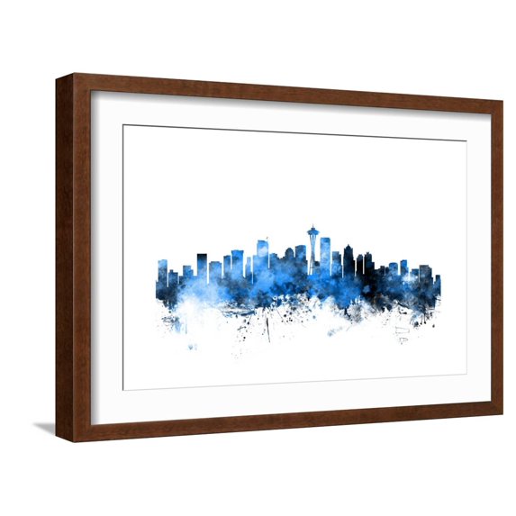 Art.com Seattle Washington Skyline Art Print by Michael Tompsett, Brown ...