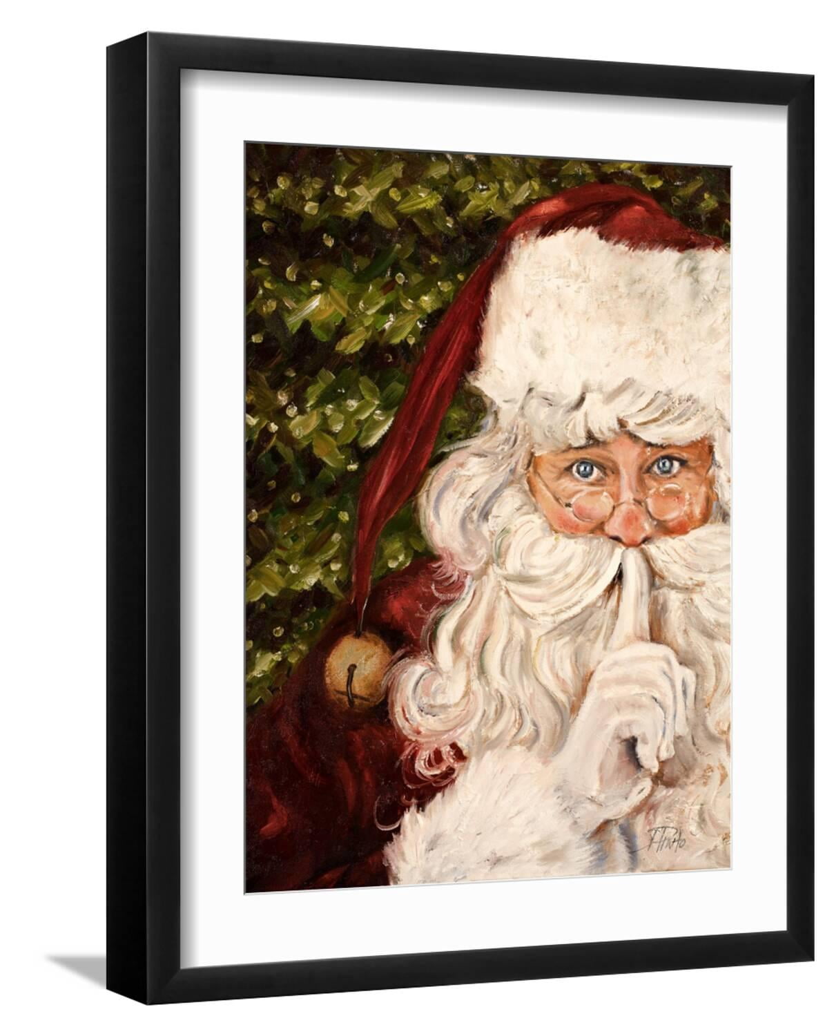 Art.com Secret Santa Art Print by Patricia Pinto, Black Frame Wall Art ...