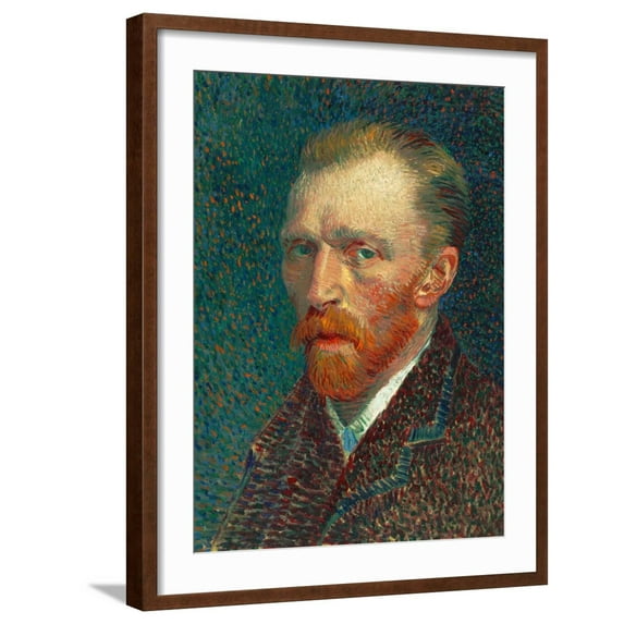 Art.com Self-Portrait Art Print by Vincent van Gogh, Brown Frame Wall ...
