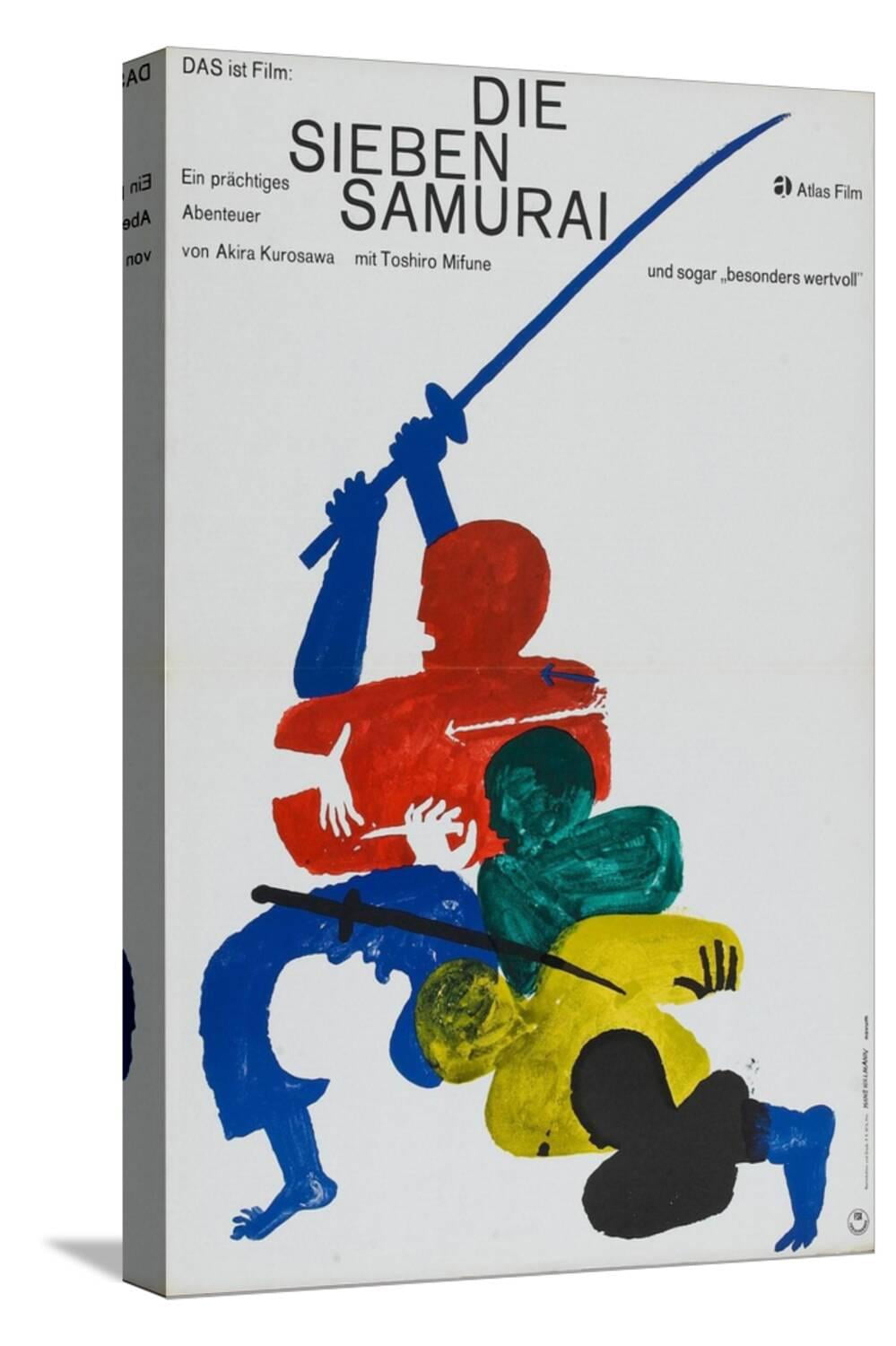 Art.com Seven Samurai, German Movie Poster, 1954 Stretched Canvas Print ...