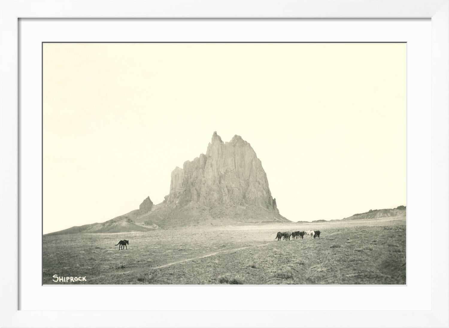 Art.com Shiprock Geological Formation, New Mexico Art Print, White ...