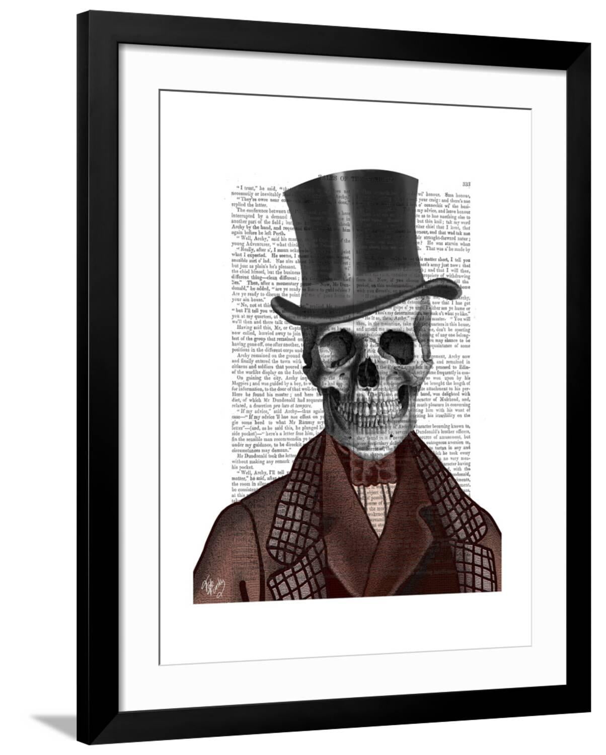 Art.com Skeleton Gentleman and Top hat Art Print by Fab Funky, Black ...