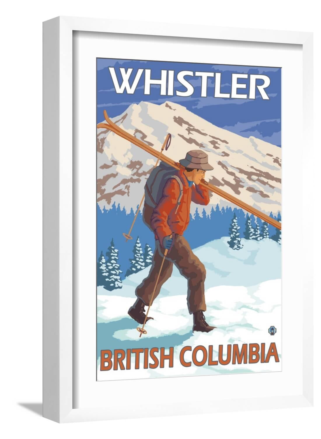 Art.com Skier Carrying Snow Skis, Whistler, BC Canada Art Print by ...