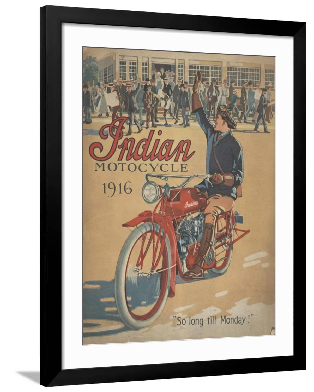 Art.com Smithsonian Libraries: Indian Motorcycle Cover Art Print, Black ...