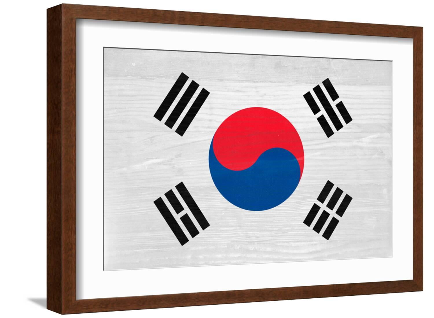 Art.com South Korea Flag Design with Wood Patterning - Flags of the ...