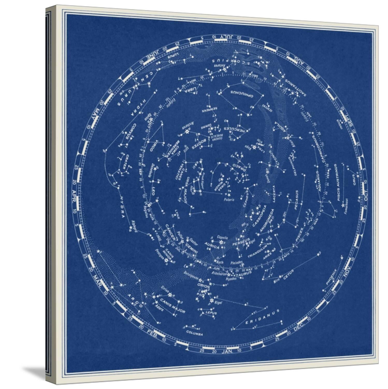 Art.com Stars and Constellations Chart Stretched Canvas Print Wall Art ...