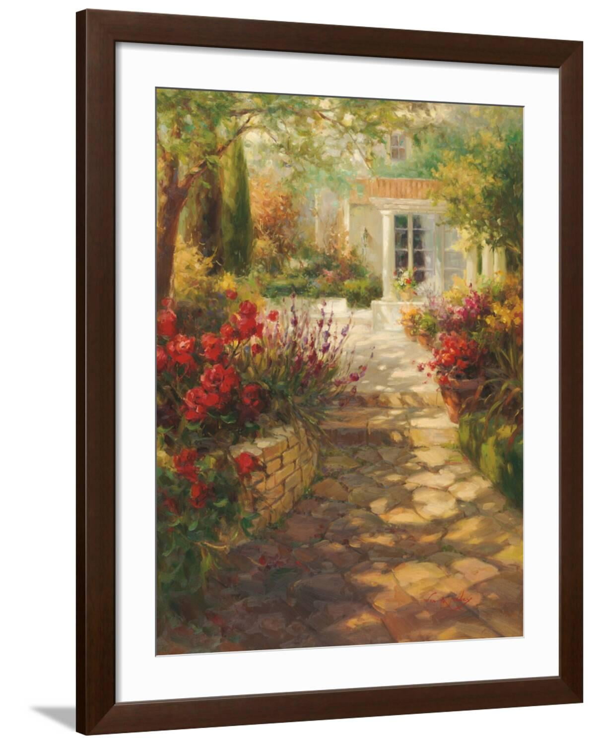Art.com Sun Terrace Art Print by Vail Oxley, Brown Frame Wall Art, 32 ...