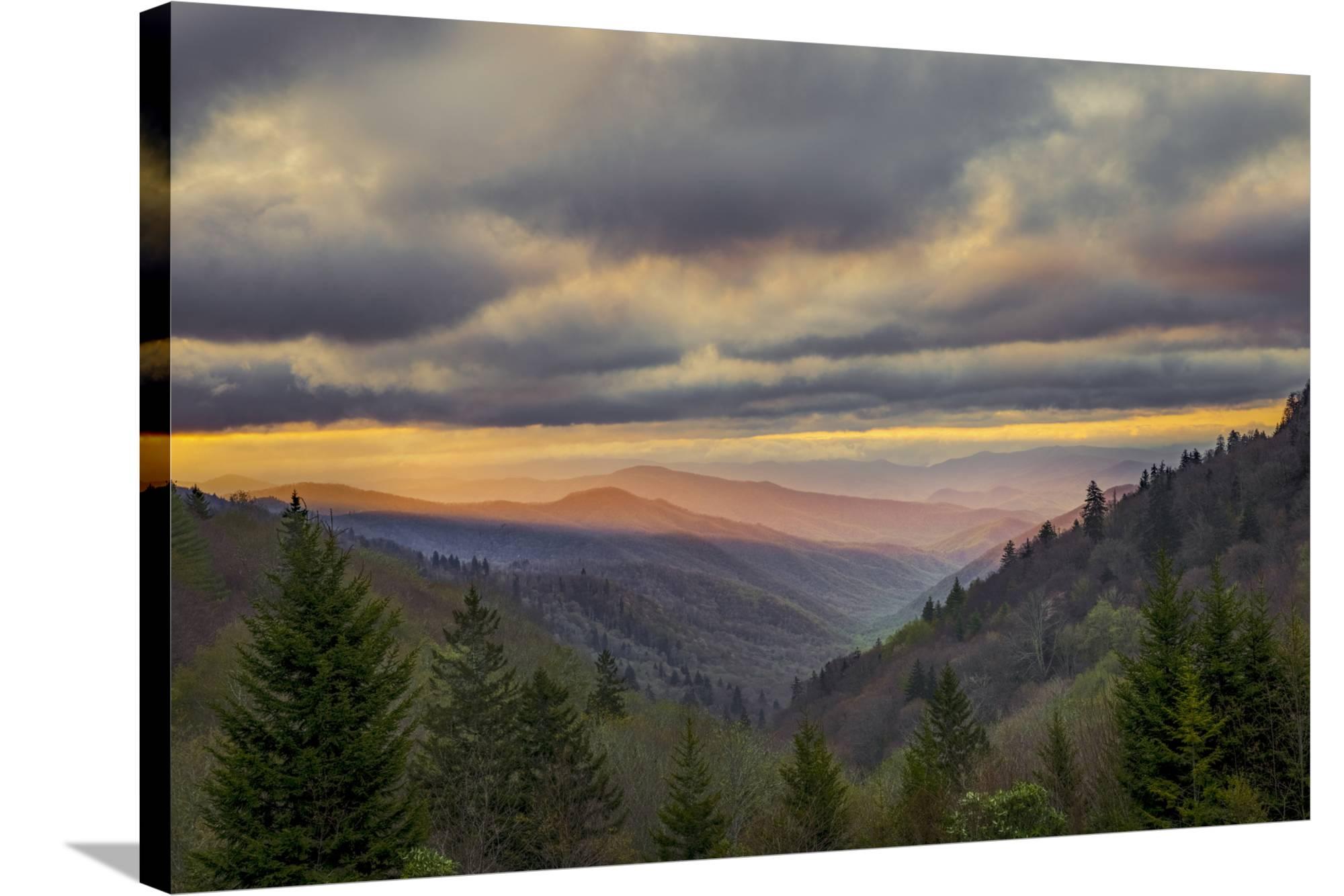 Art.com Sunrise view of Oconaluftee Valley, Great Smoky Mountains ...