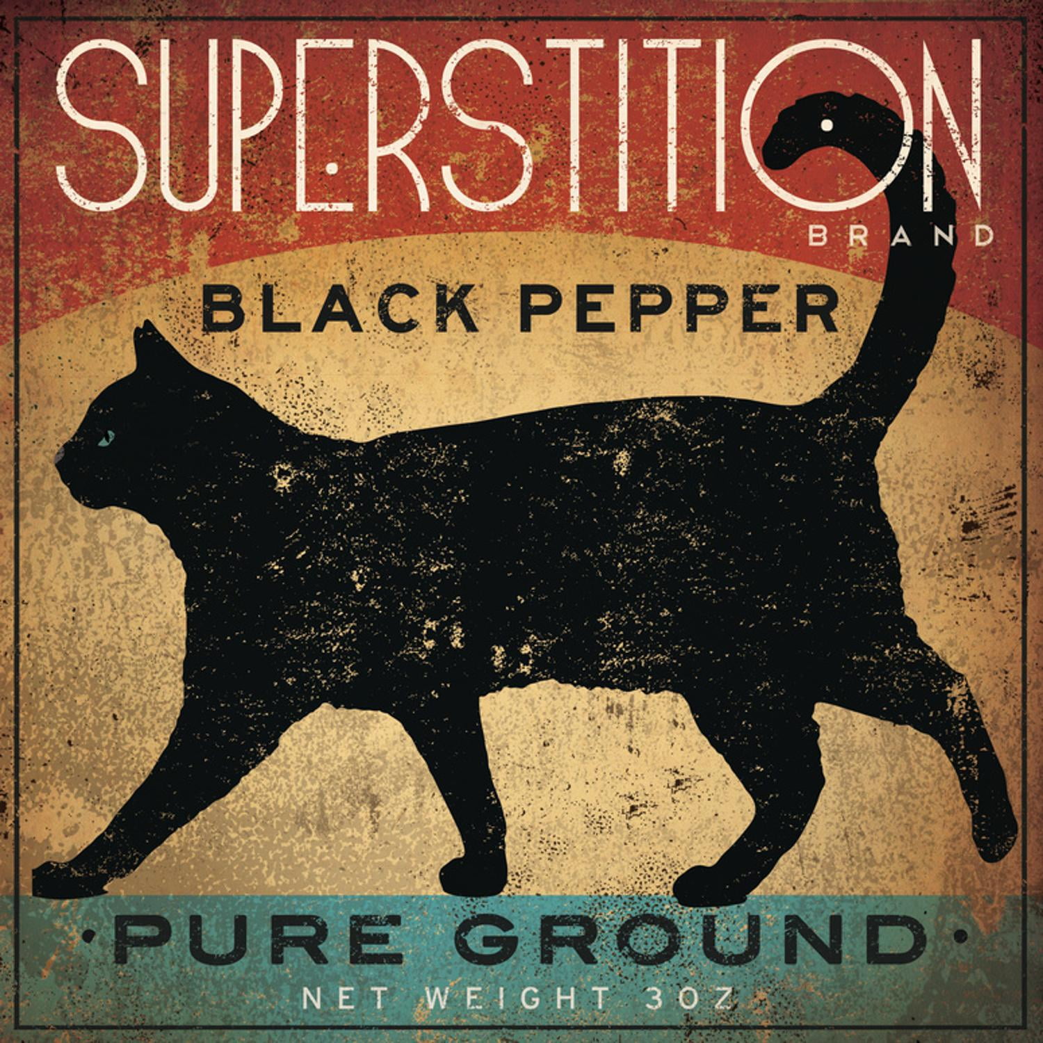 Art.com Superstition Black Pepper Cat Art Print by Ryan Fowler, 16" x ...