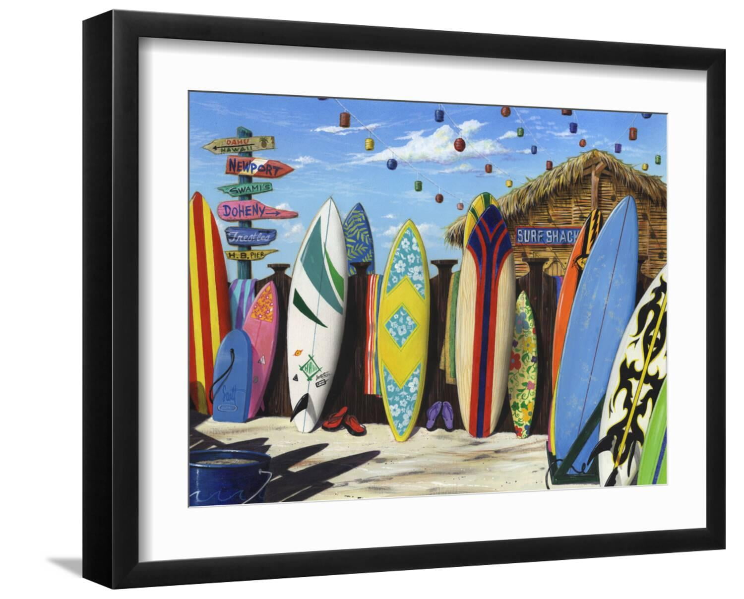 Art.com Surf Shack Art Print by Scott Westmoreland, Black Frame Wall ...