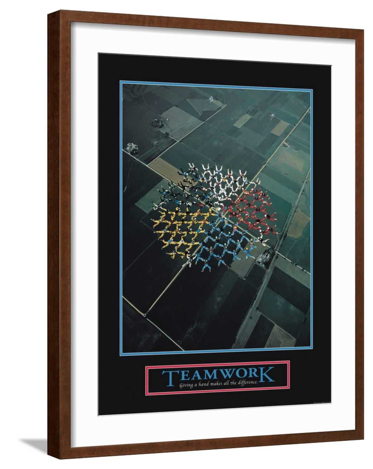 Art.com Teamwork Art Print, Brown Frame Wall Art, 23" x 29" - Walmart.com