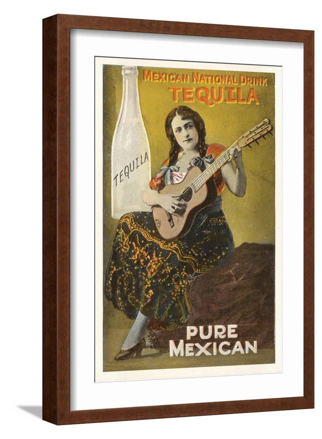 Art.com Tequila Advertisement Art Print, Brown Frame Wall Art, 17" x 23 ...
