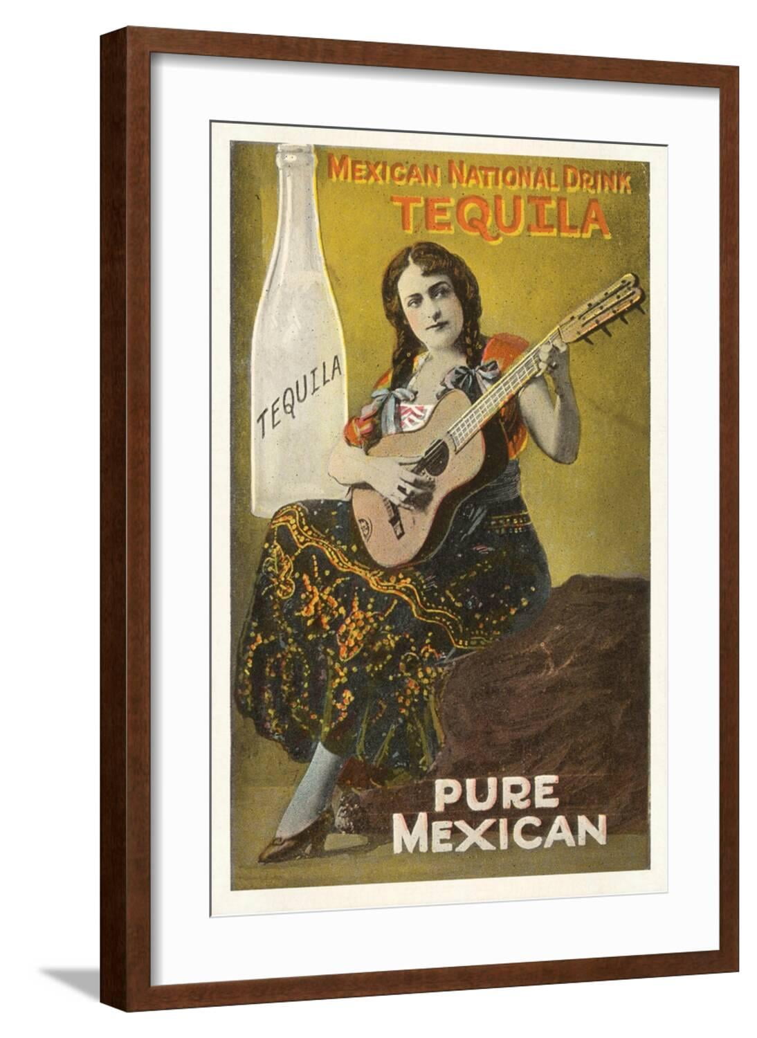 Art.com Tequila Advertisement Art Print, Brown Frame Wall Art, 21" x 29 ...