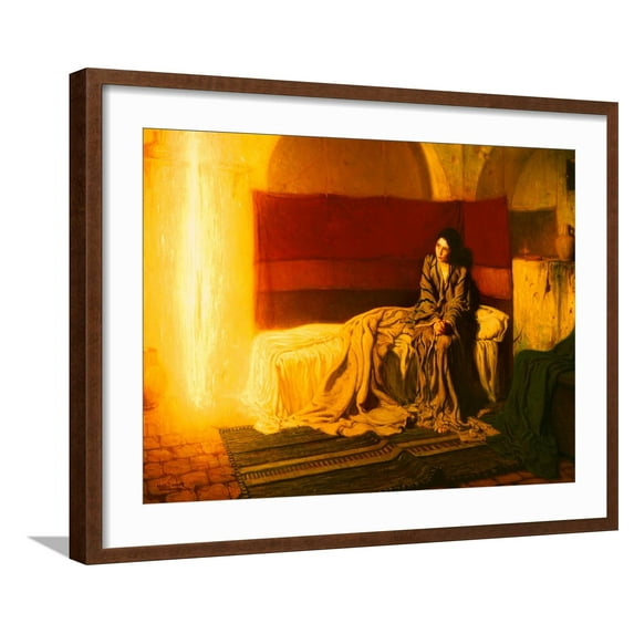 Art.com The Annunciation, 1898 Giclee Print by Henry Ossawa Tanner, Brown Frame Wall Art, 29" x ...