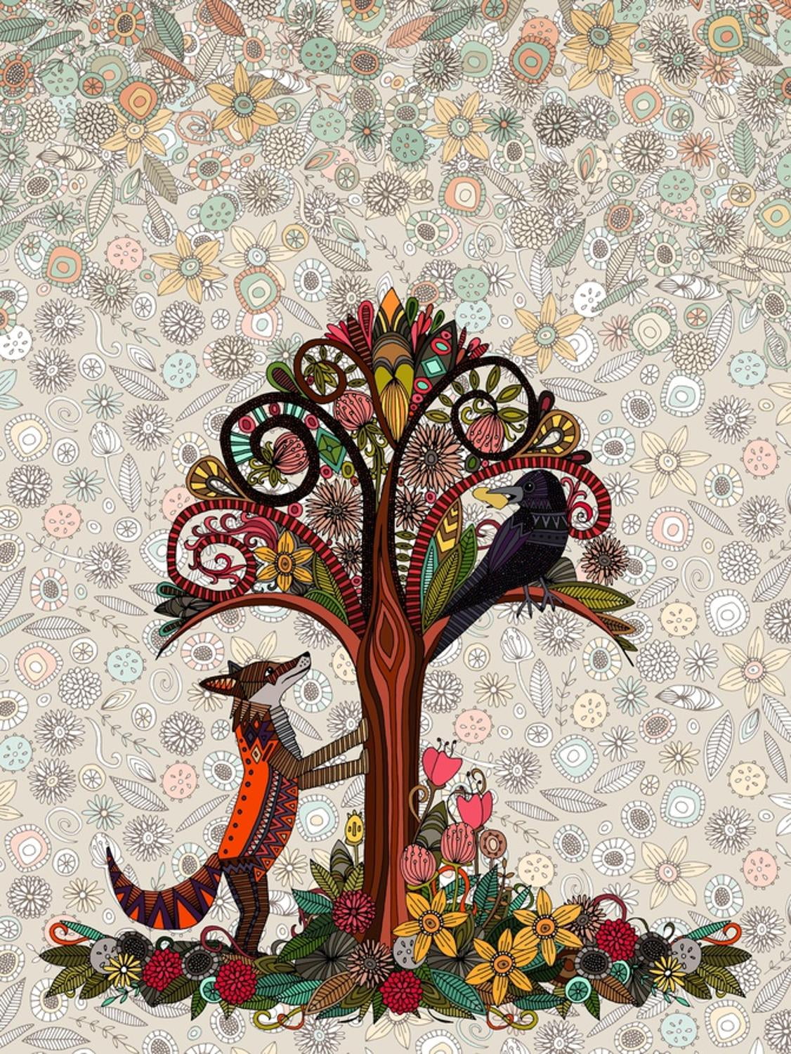 Art.com The Fox and the Crow (Variant 2) Art Print by Sharon Turner, 18 ...