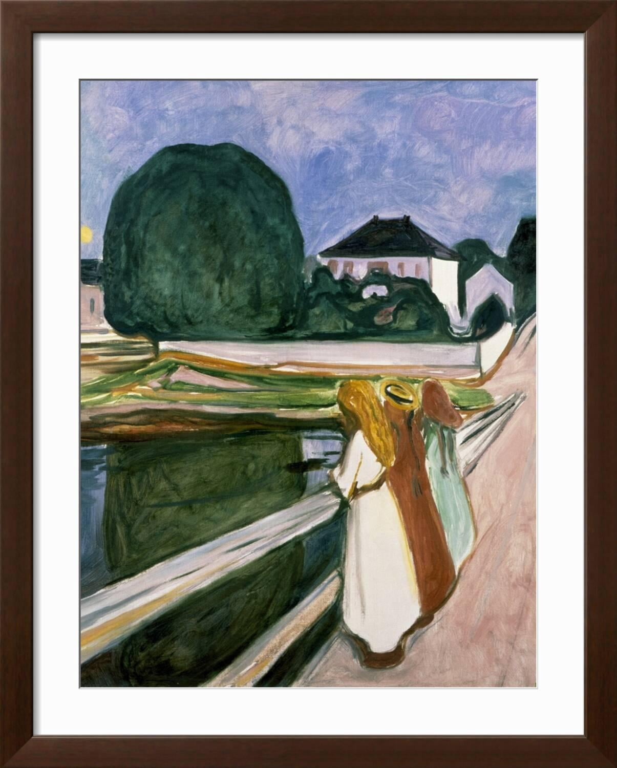 Art.com The Girls on the Pier, 1901 Art Print by Edvard Munch, Brown ...