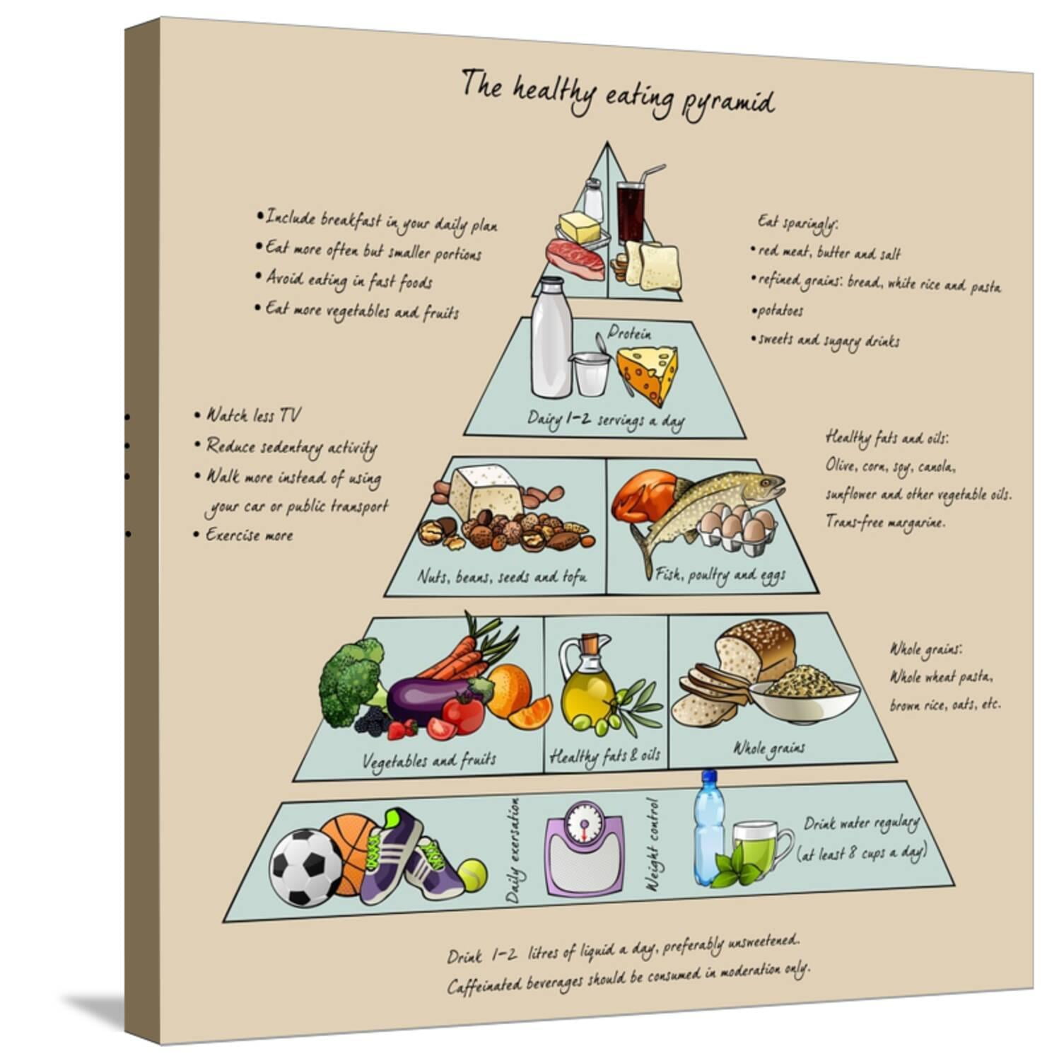 Art.com The Healthy Eating Pyramid. Colorful Vector Illustration with ...
