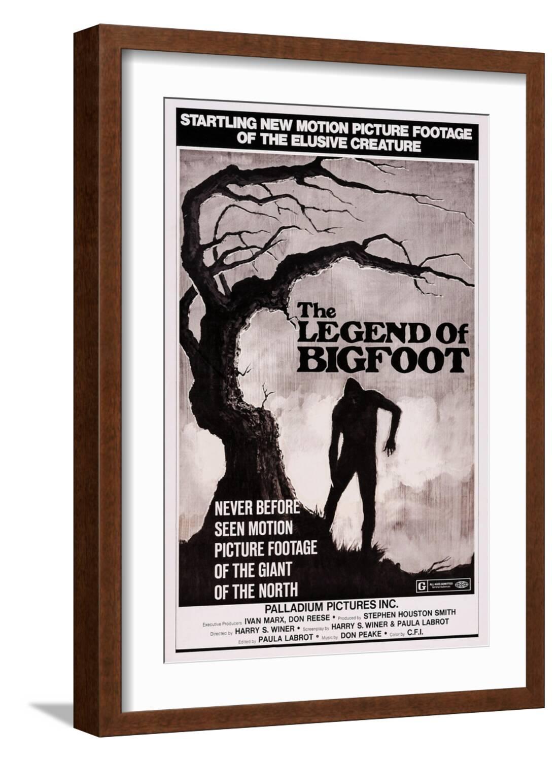 Art.com The Legend of Bigfoot, 1976 Art Print, Brown Frame Wall Art, 17 ...