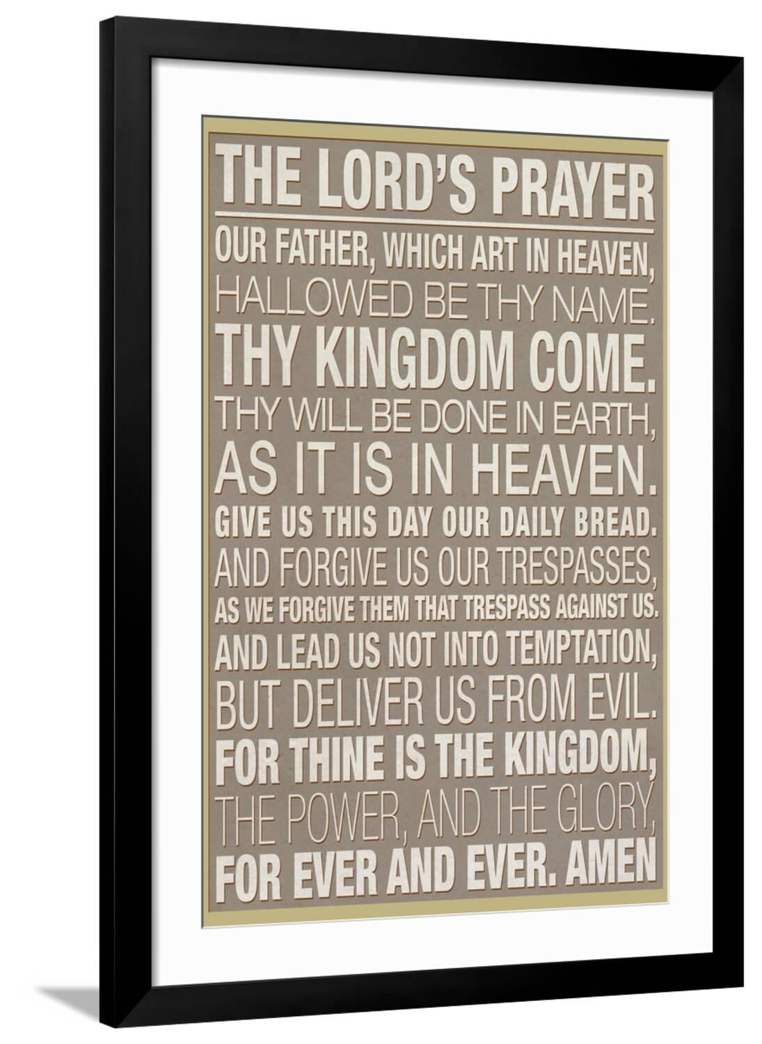 Art.com The Lord's Prayer Art Print, Black Frame Wall Art, 32" x 44 ...