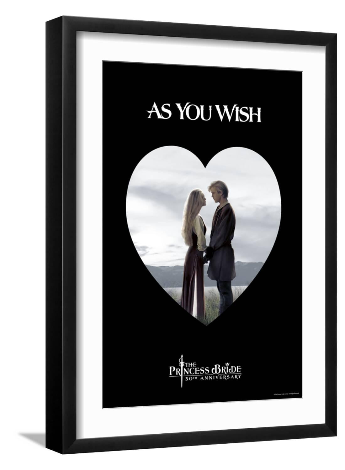 Art.com The Princess Bride - As You Wish Heart Art Print, Black Frame ...