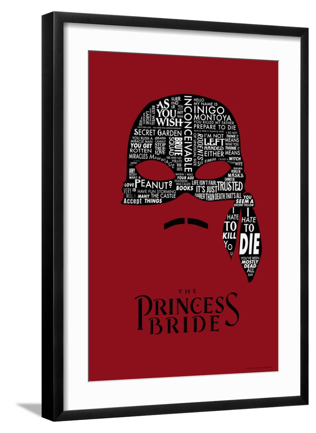Art.com The Princess Bride Mask Art Print, Black Frame Wall Art, 21" x ...