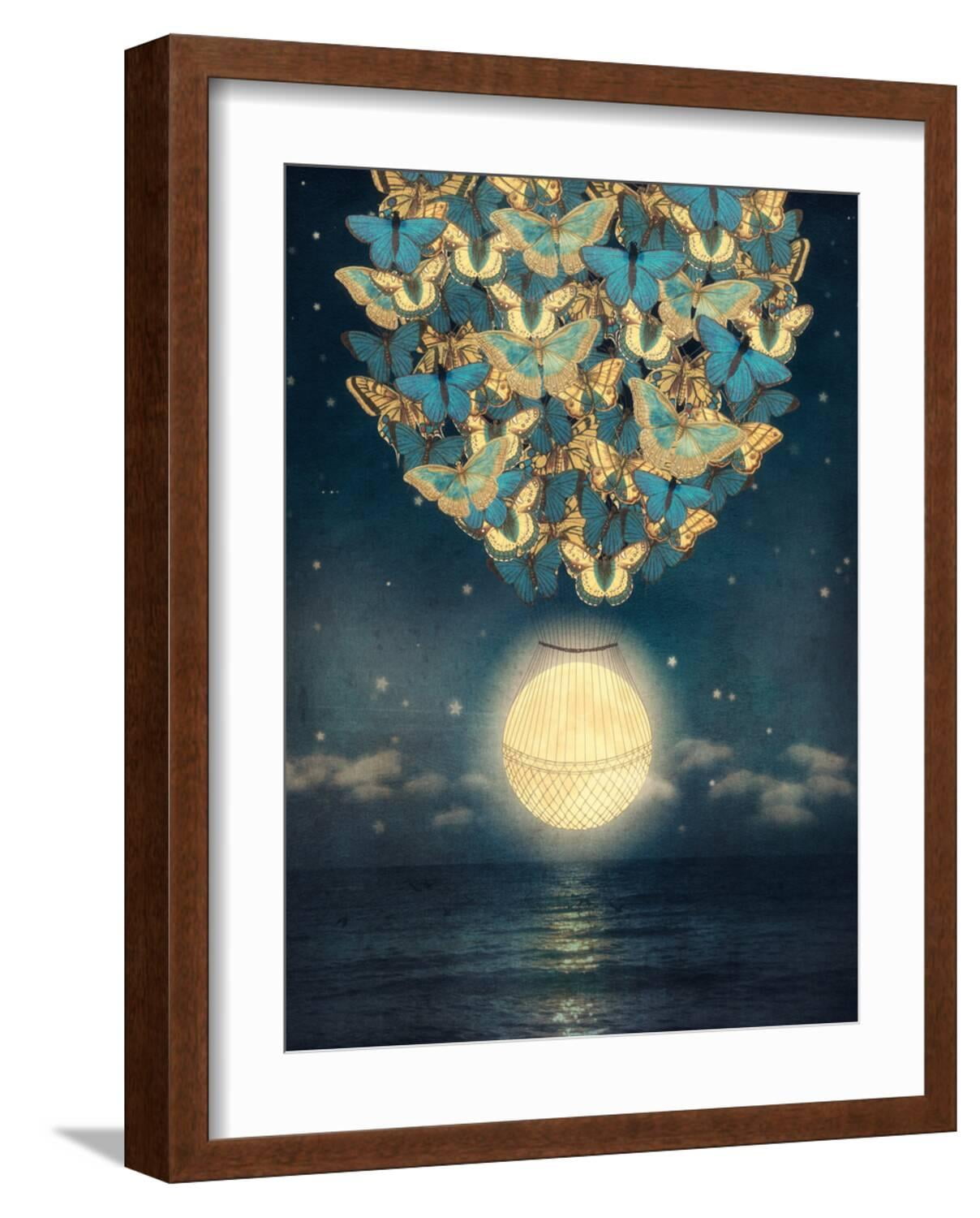 Art.com The Rising Moon Art Print by Paula Belle Flores, Brown Frame ...
