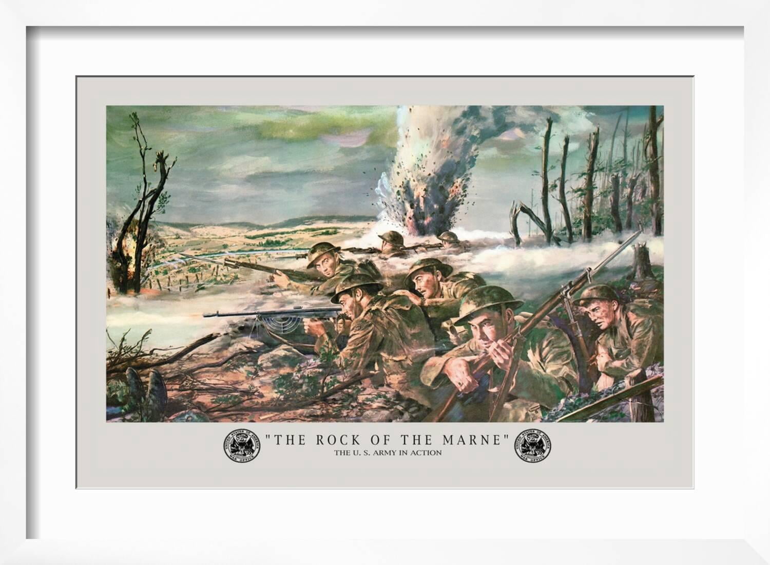 Art.com The Rock of the Marne Art Print by Mal Thompson, White Frame ...