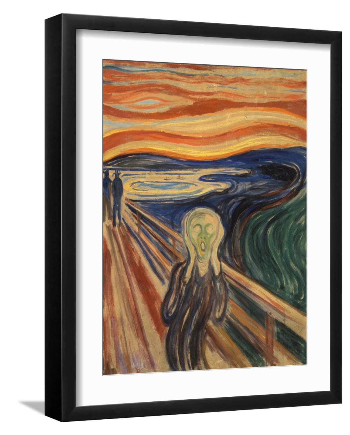 Art.com The Scream Art Print by Edvard Munch, Black Frame Wall Art, 17 ...