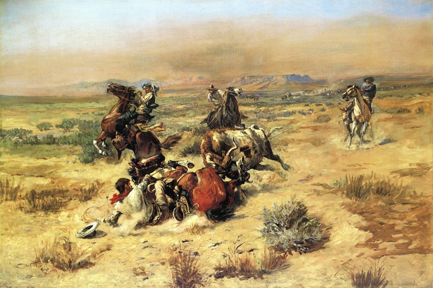 Art.com The Strenuous Life Art Print by Charles Marion Russell, 18" x ...