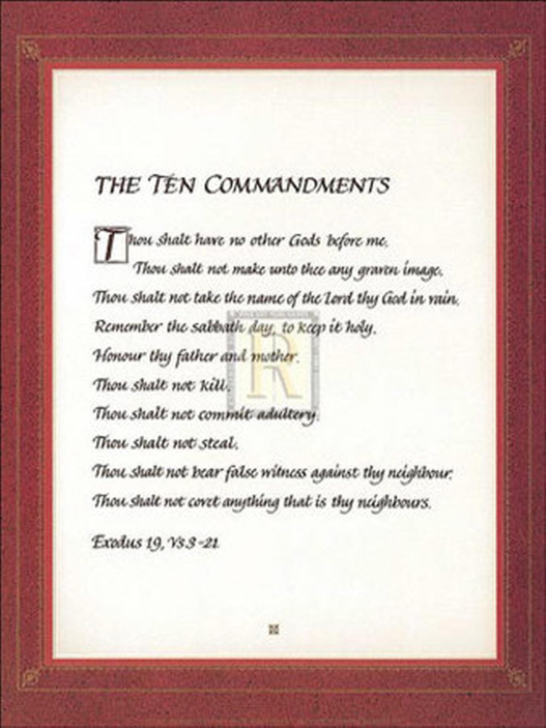Art.com The Ten Commandments Art Print, 12" x 16" - Walmart.com