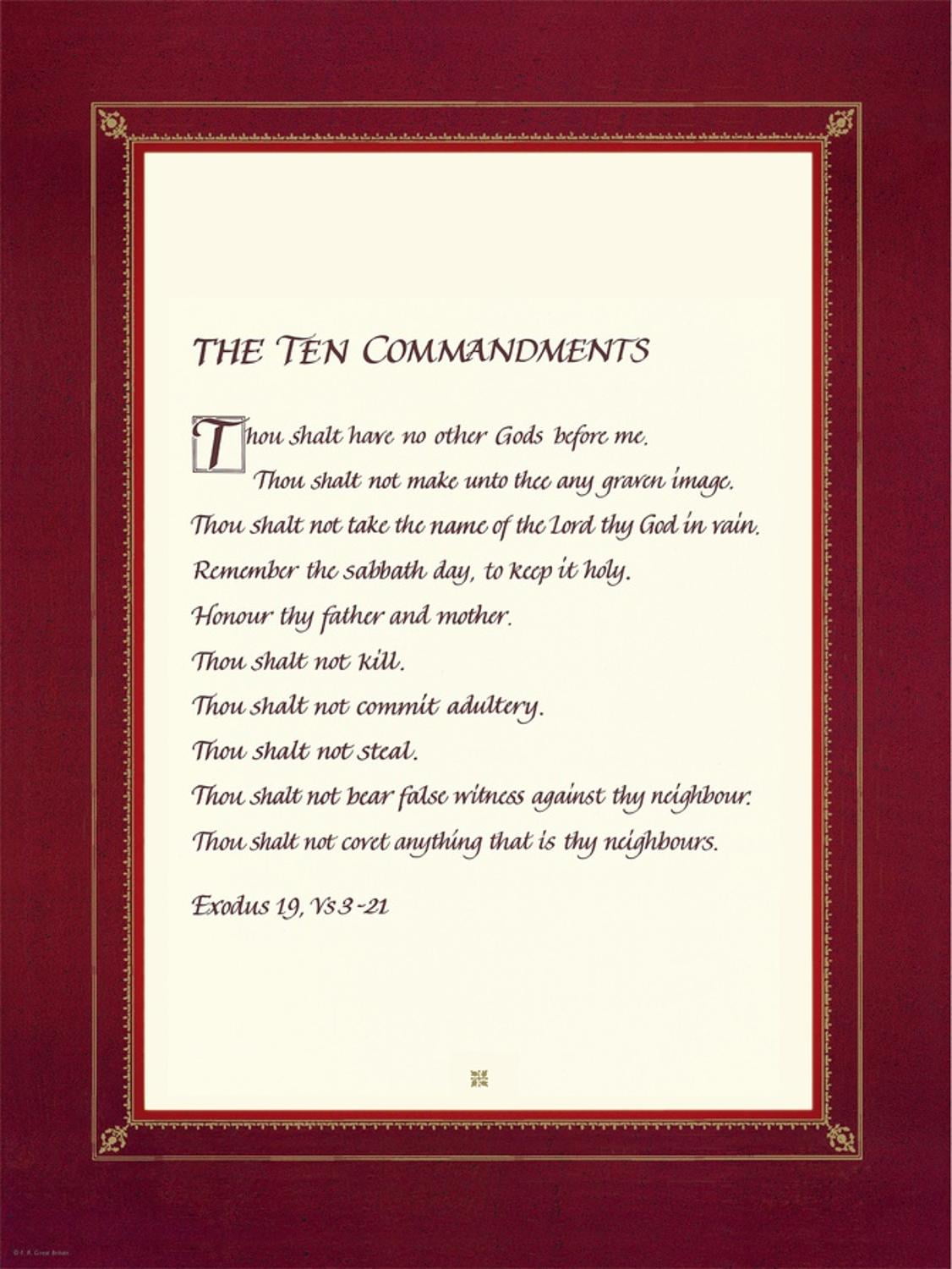 Art.com The Ten Commandments Art Print, 18" x 24" - Walmart.com