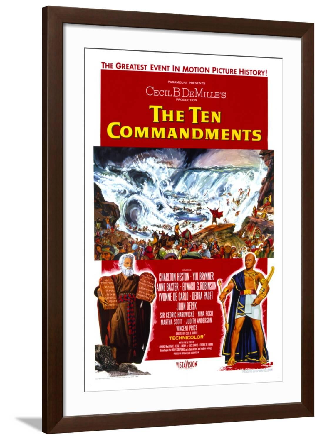 Art.com The Ten Commandments Art Print, Brown Frame Wall Art, 32" x 44 ...