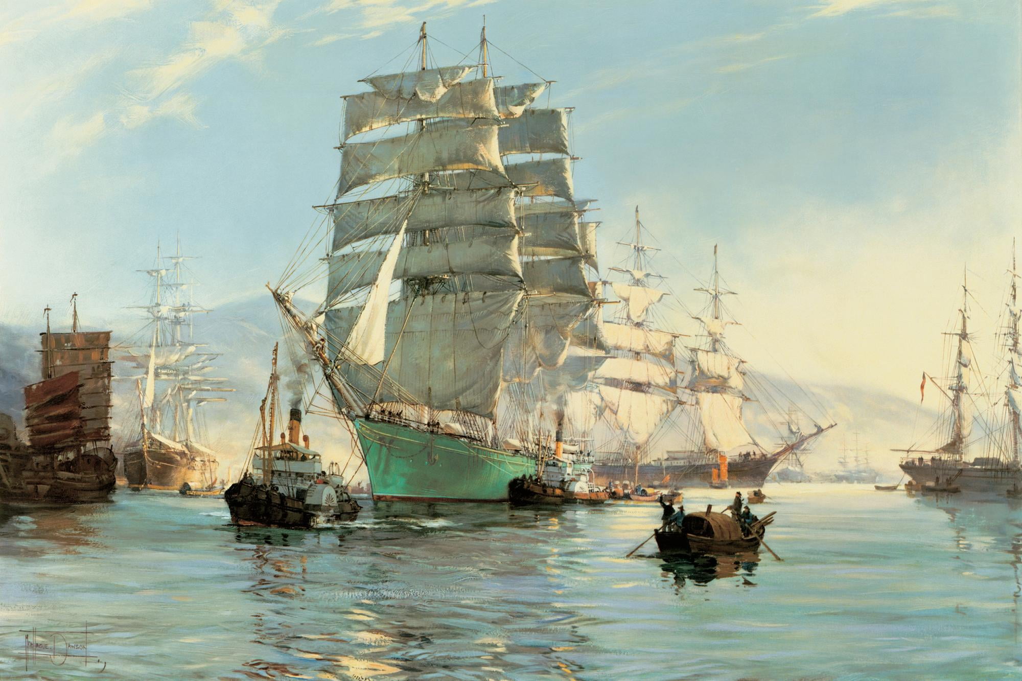 Art.com The Thermopylae Leaving Foochow Art Print by Montague Dawson ...