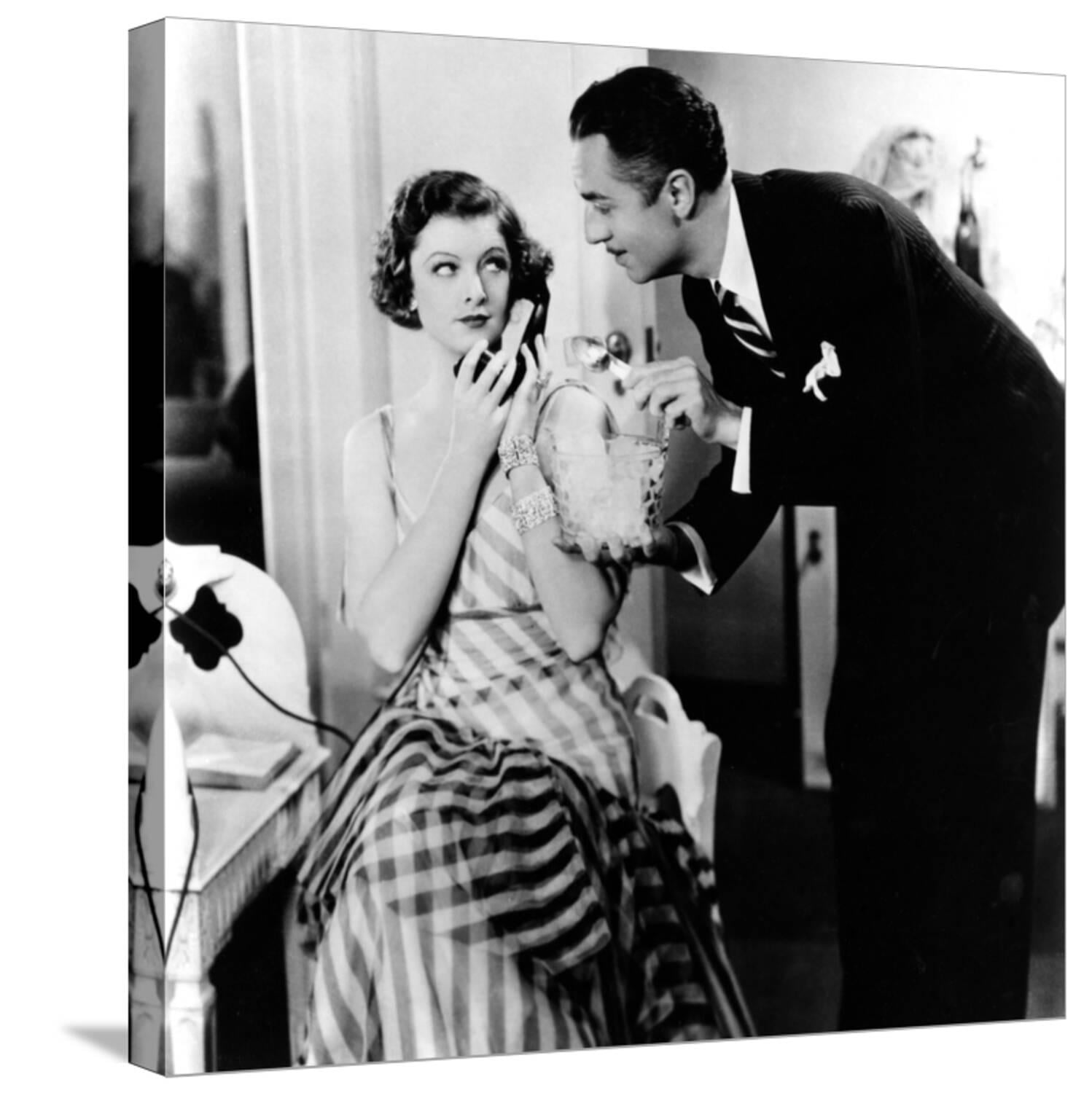 Art.com The Thin Man, Myrna Loy, William Powell, 1934 Stretched Canvas Print Wall Art, 24" x 24 ...