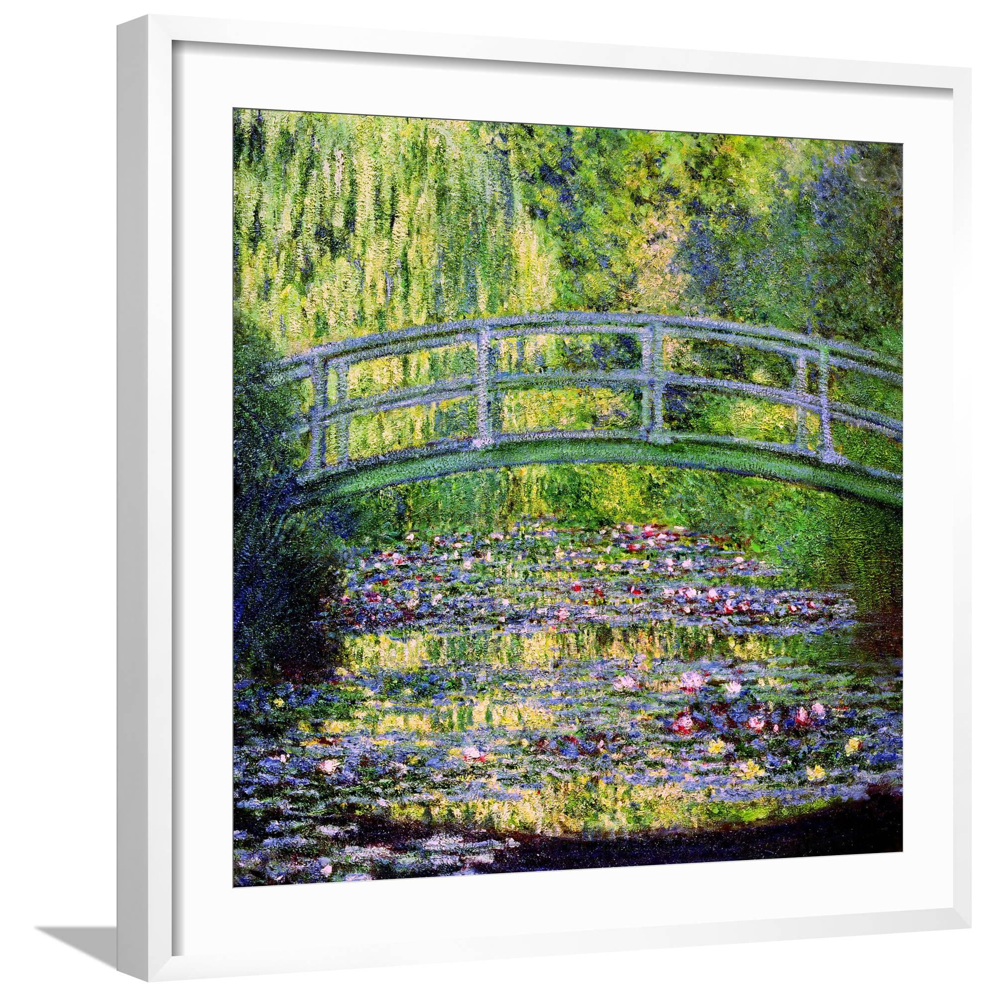 Art.com The Waterlily Pond with the Japanese Bridge, 1899 Giclee Print by Claude Monet, White ...