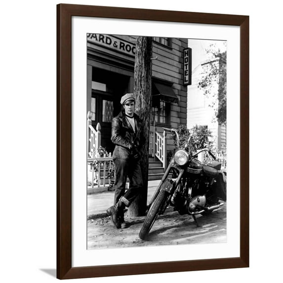 Art.com The Wild One, Marlon Brando, 1954 Photo, Brown Frame Wall Art ...