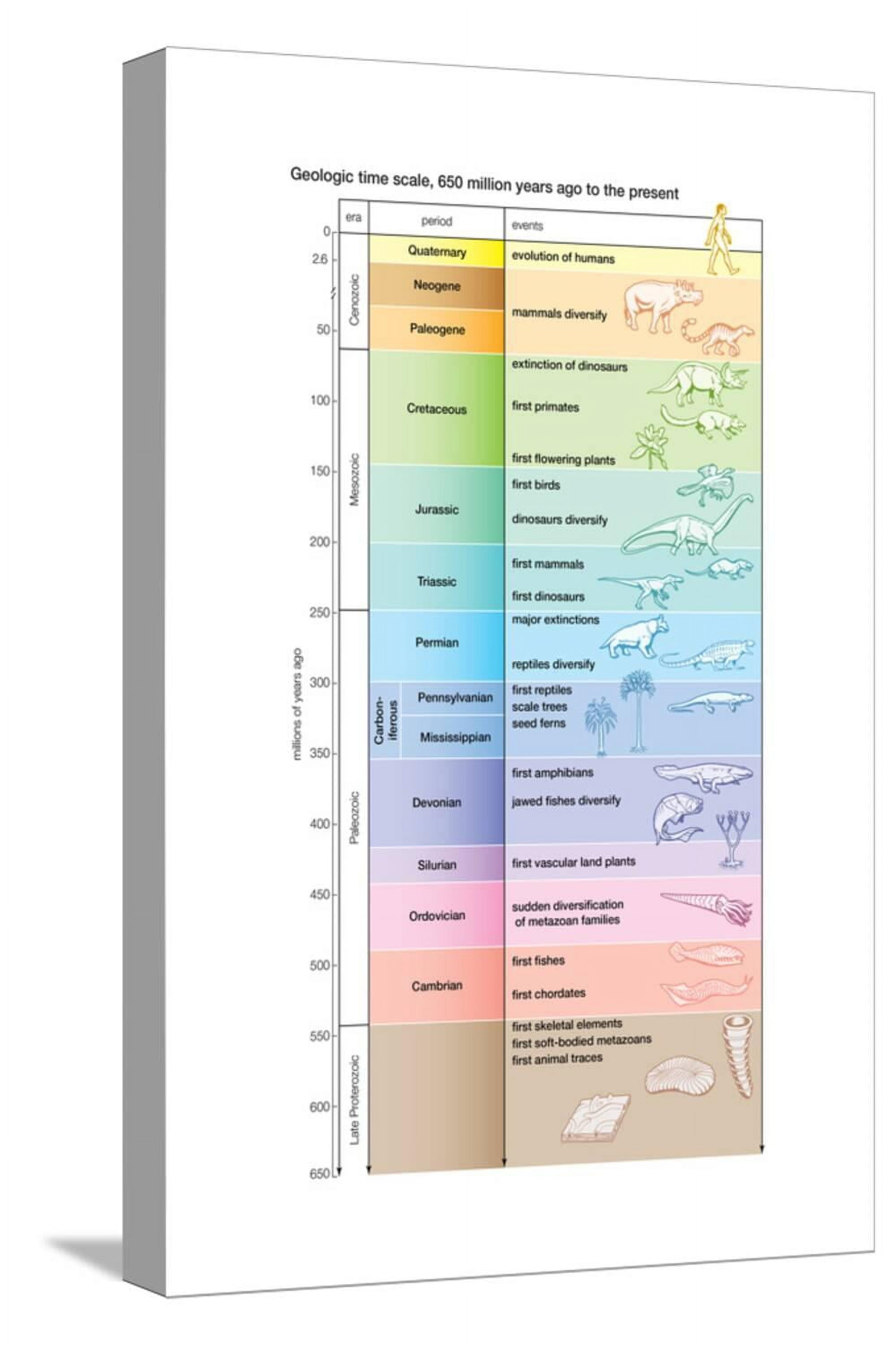Art.com The geologic time scale from 700,000,000 years ago to the ...