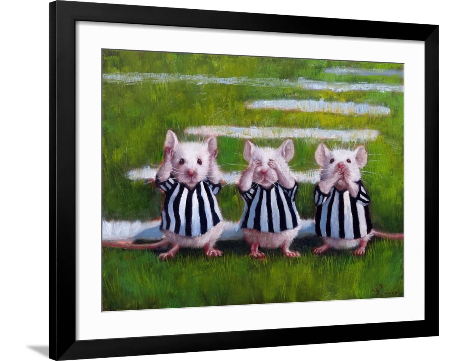Art.com Three Blind Mice Art Print by Lucia Heffernan, Black Frame Wall ...