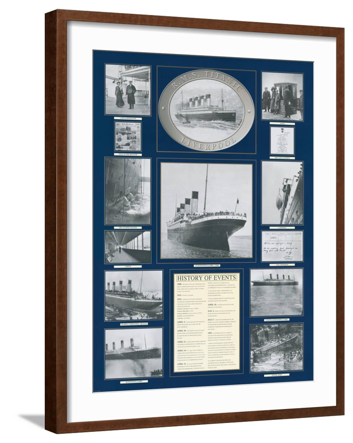 Art.com Titanic Poster Art Print by Father Francis Browne, Brown Frame ...