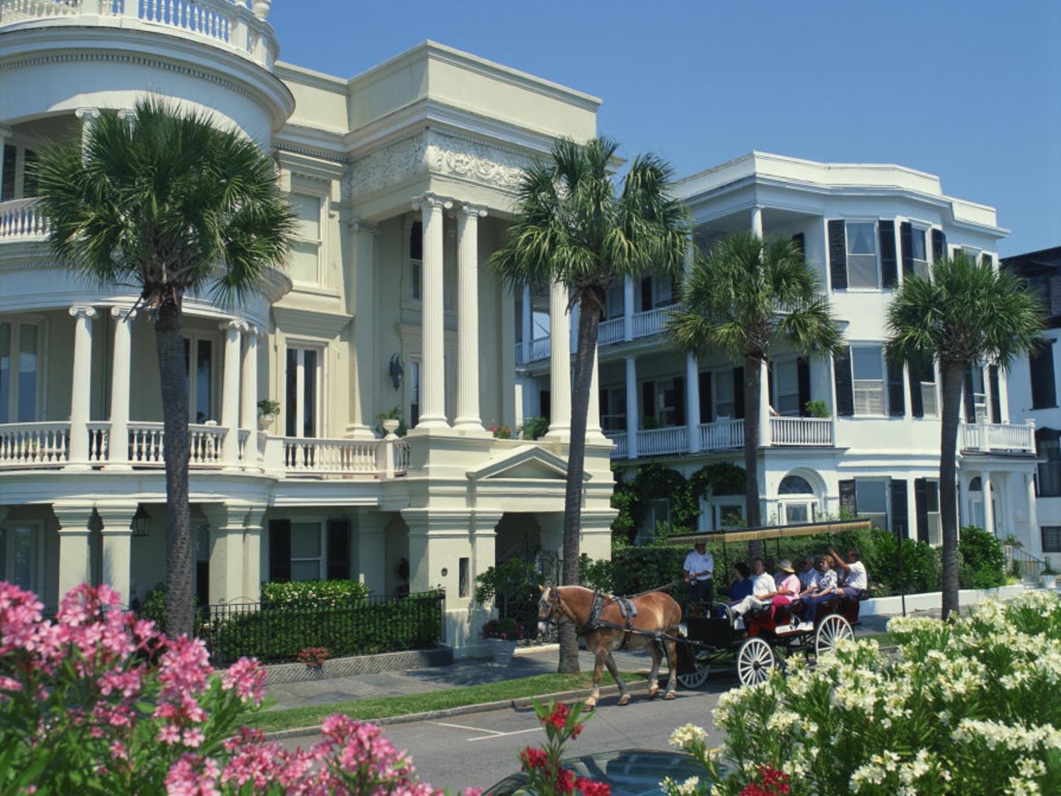 Art.com Tourists in Horse Drawn Vehicle, East Battery, Charleston ...