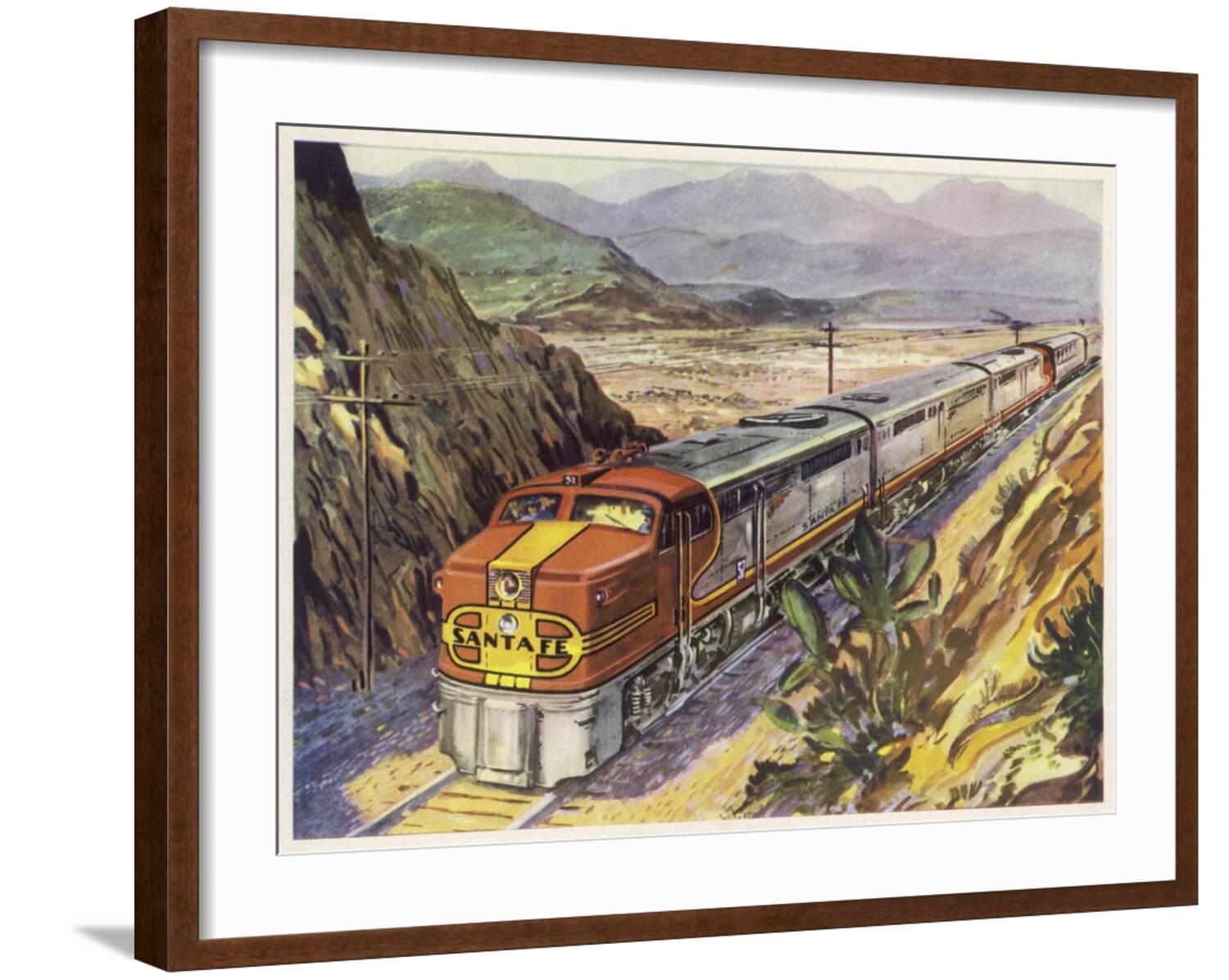 Art.com Train of the Santa Fe Railroad Drawn by a Diesel- Electric ...