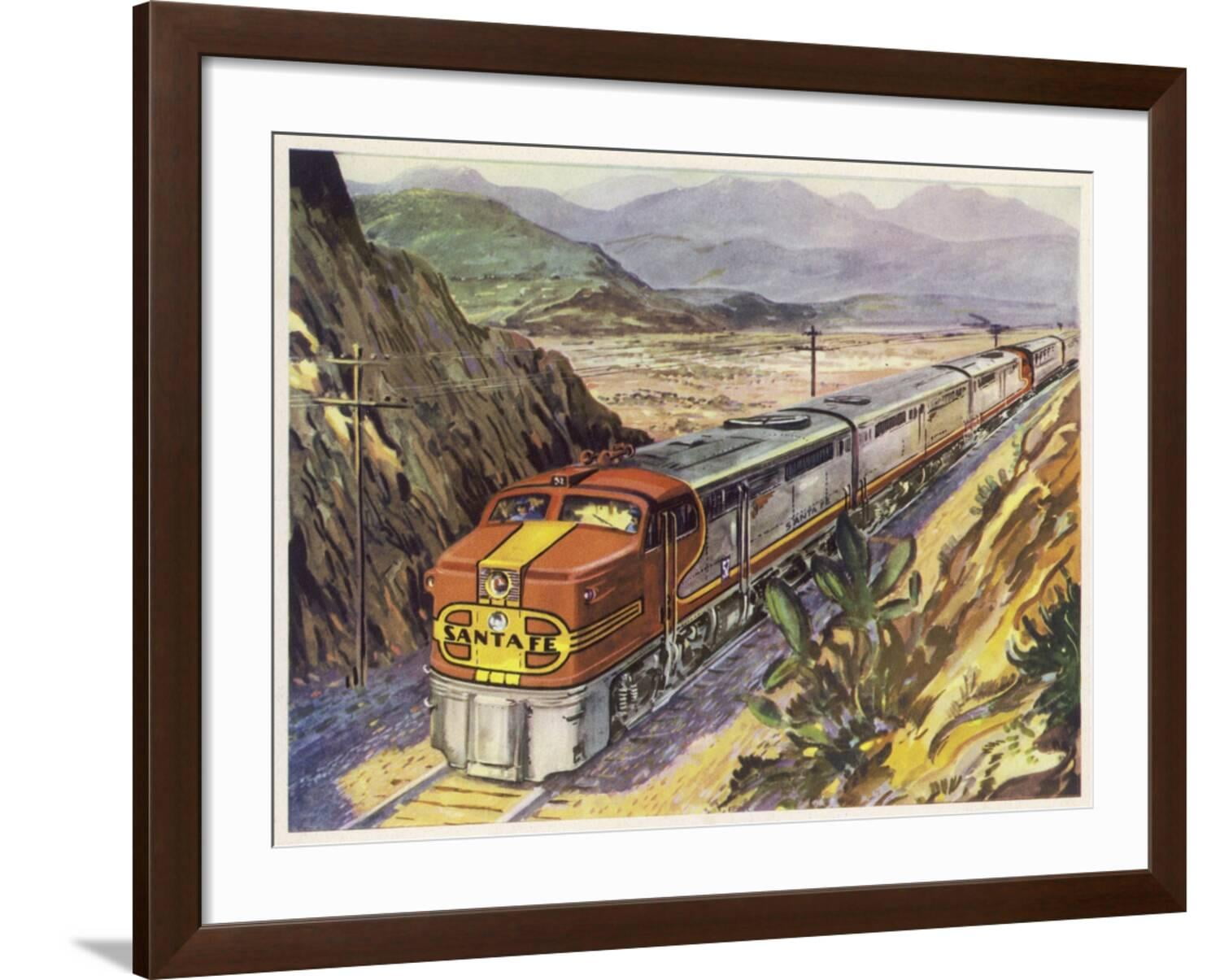 Art.com Train of the Santa Fe Railroad Drawn by a Diesel- Electric ...