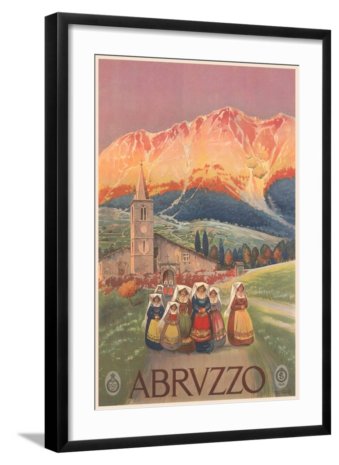 Art.com Travel Poster for Abruzzo Art Print, Black Frame Wall Art, 21 ...