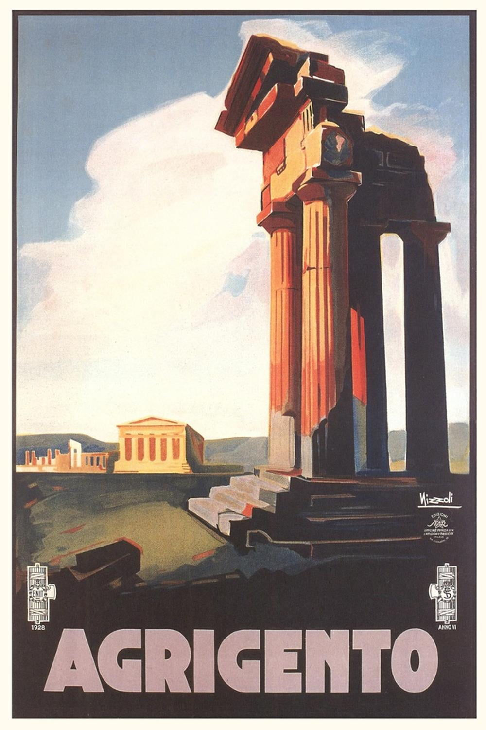 Art.com Travel Poster for Agrigento Art Print, 12" x 18" - Walmart.com