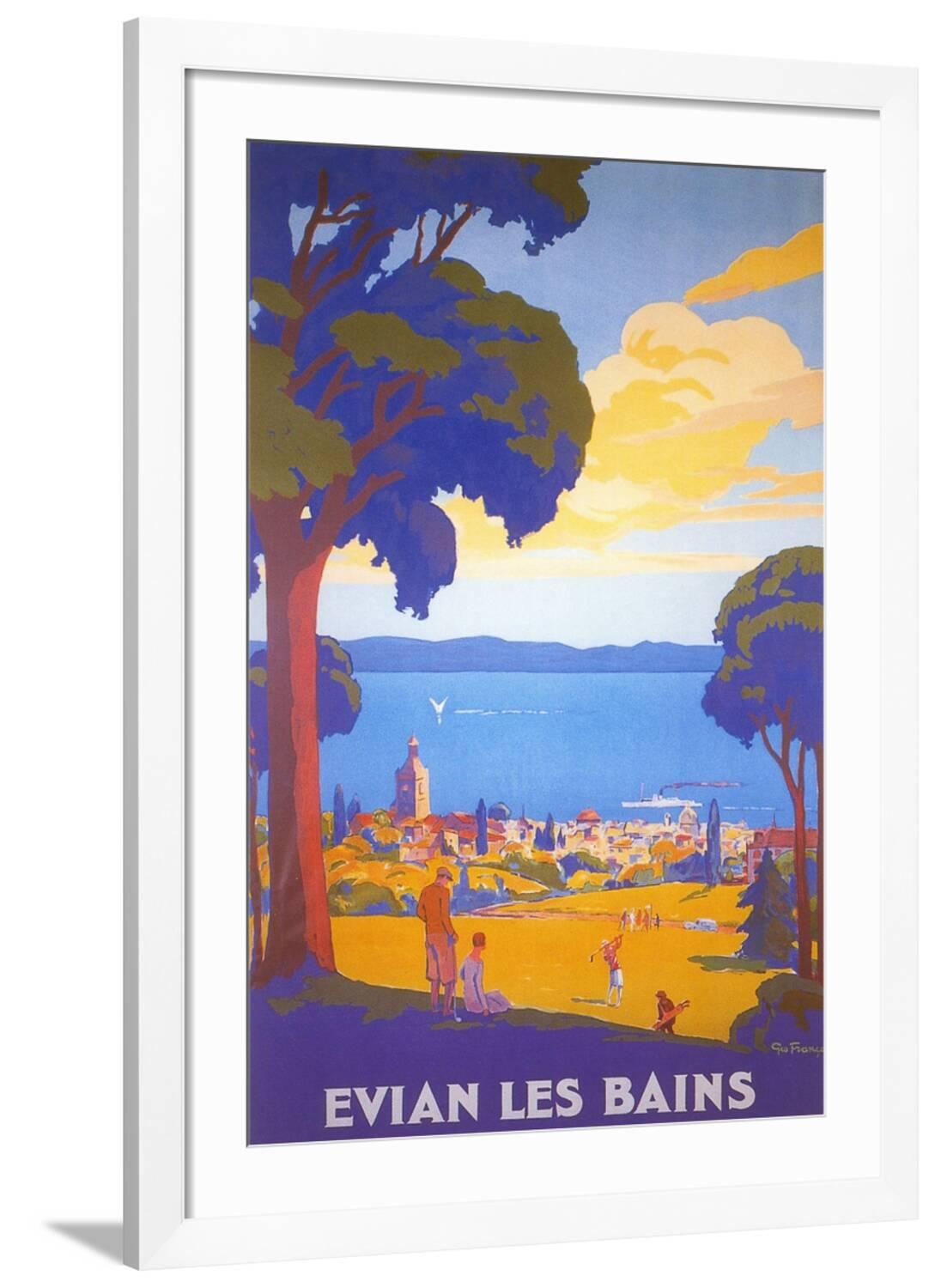 Art.com Travel Poster for Evian Les Bains Art Print, White Frame Wall ...