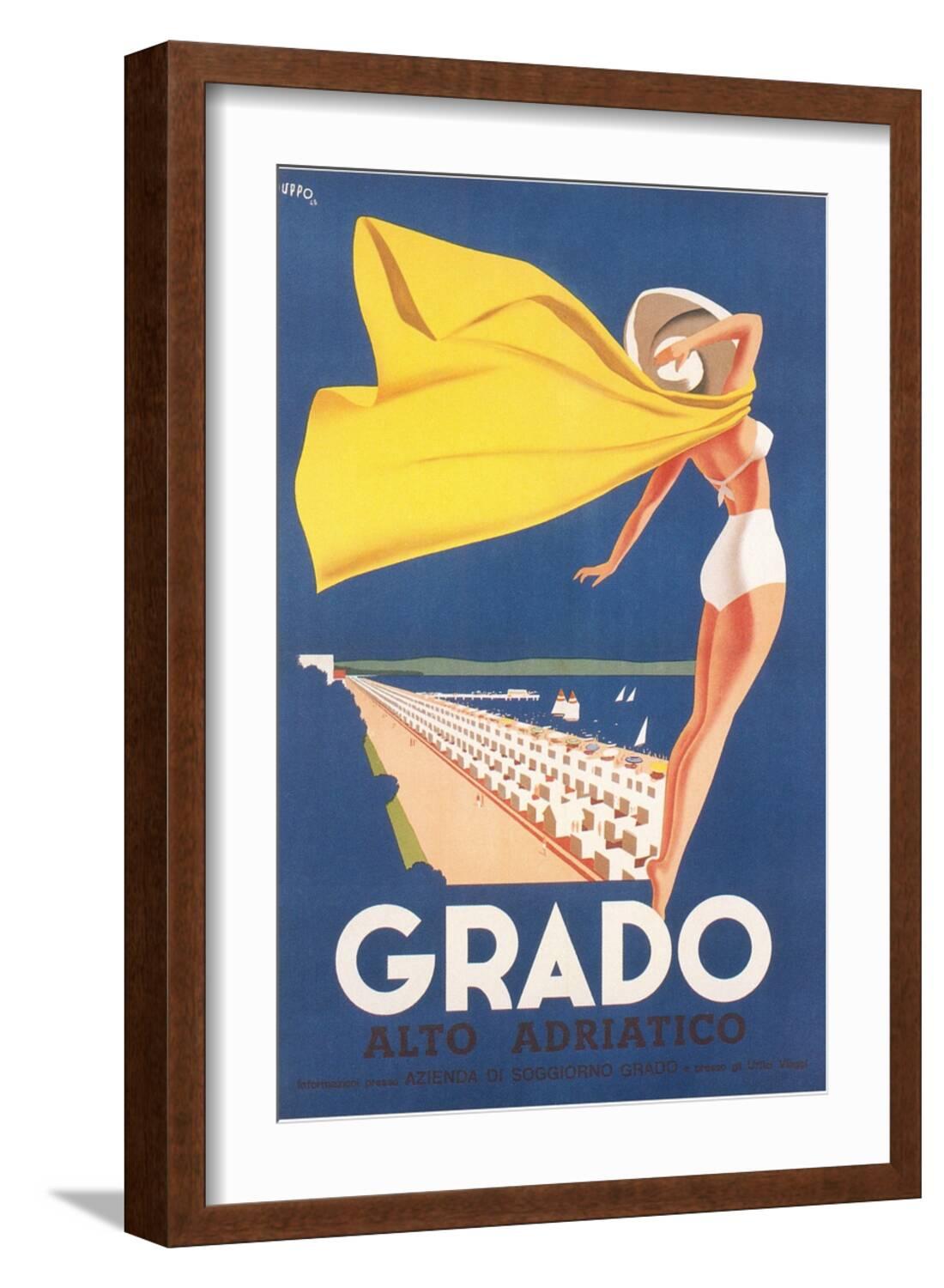 Art.com Travel Poster for Grado Art Print, Brown Frame Wall Art, 17" x ...