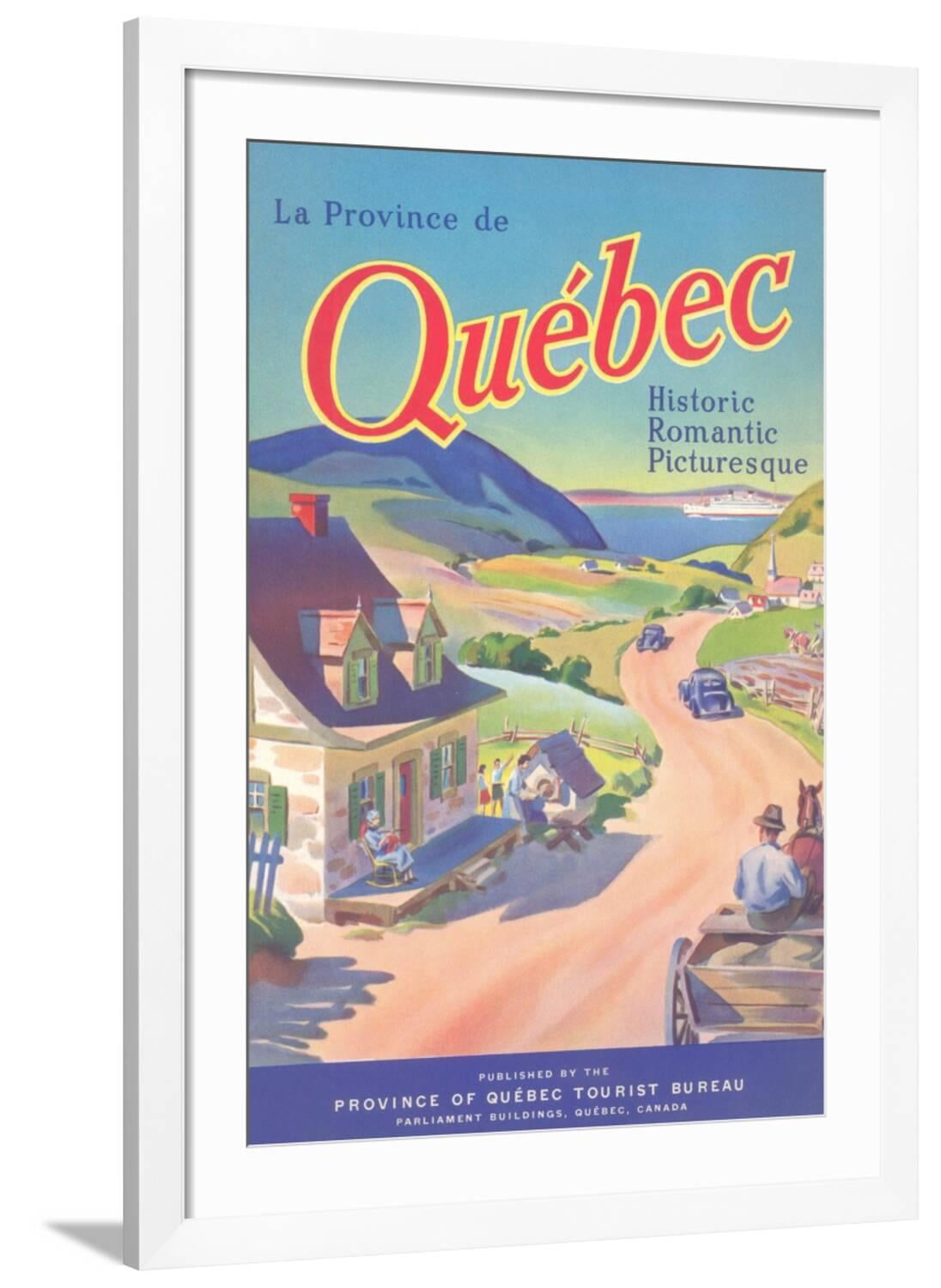 Art.com Travel Poster for Quebec, Canada Art Print, White Frame Wall ...