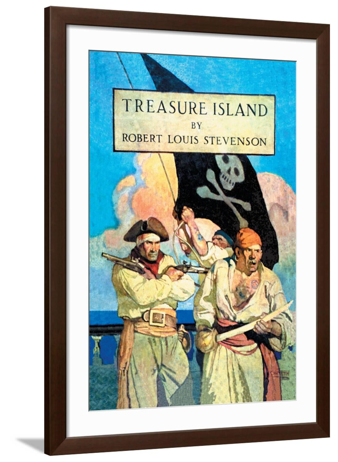 Art.com Treasure Island Art Print by Newell Convers Wyeth, Brown Frame ...