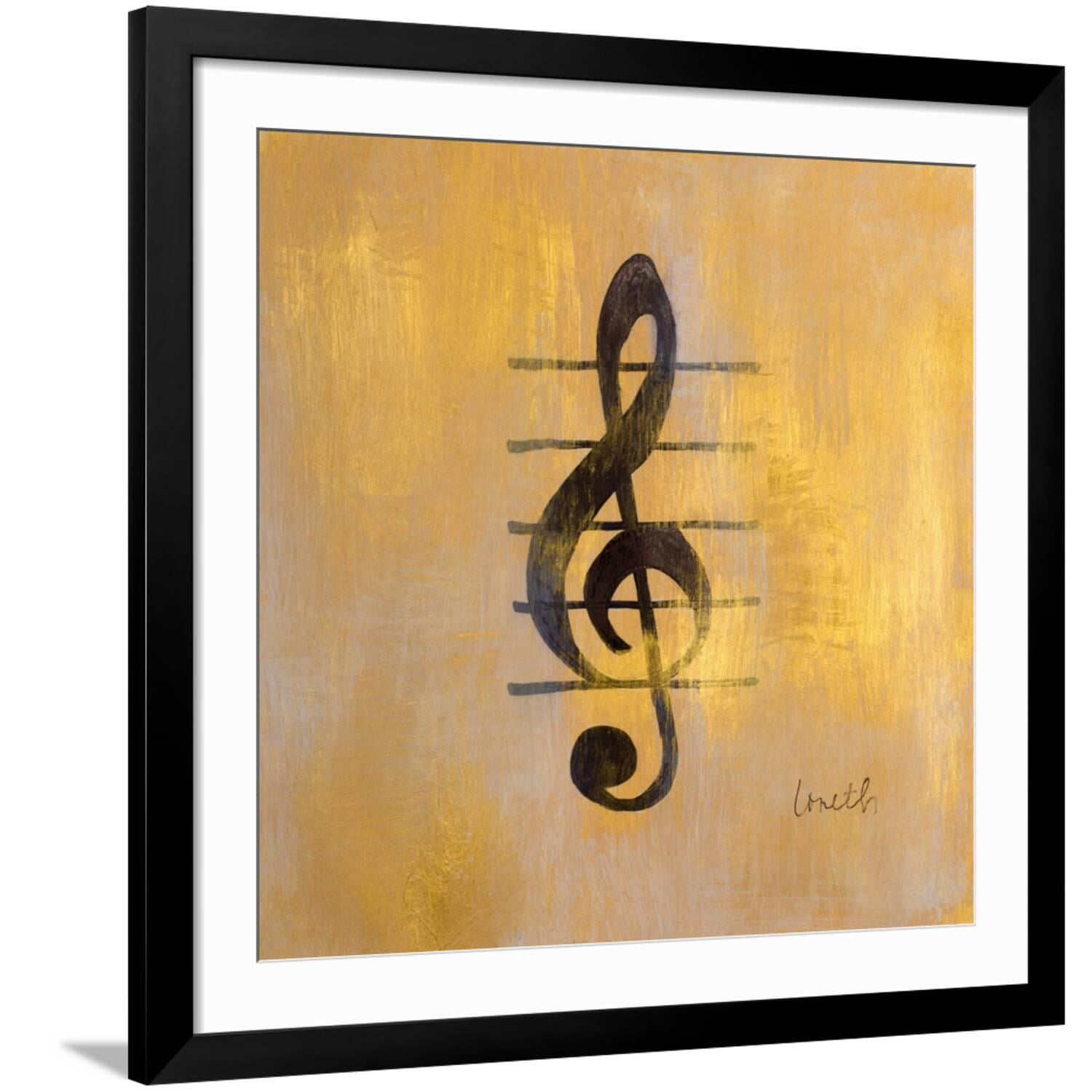 Art.com Treble Clef Art Print by Lanie Loreth, Black Frame Wall Art, 38 ...